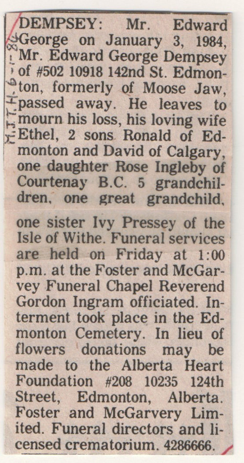 Dempsey, Edward George 1984